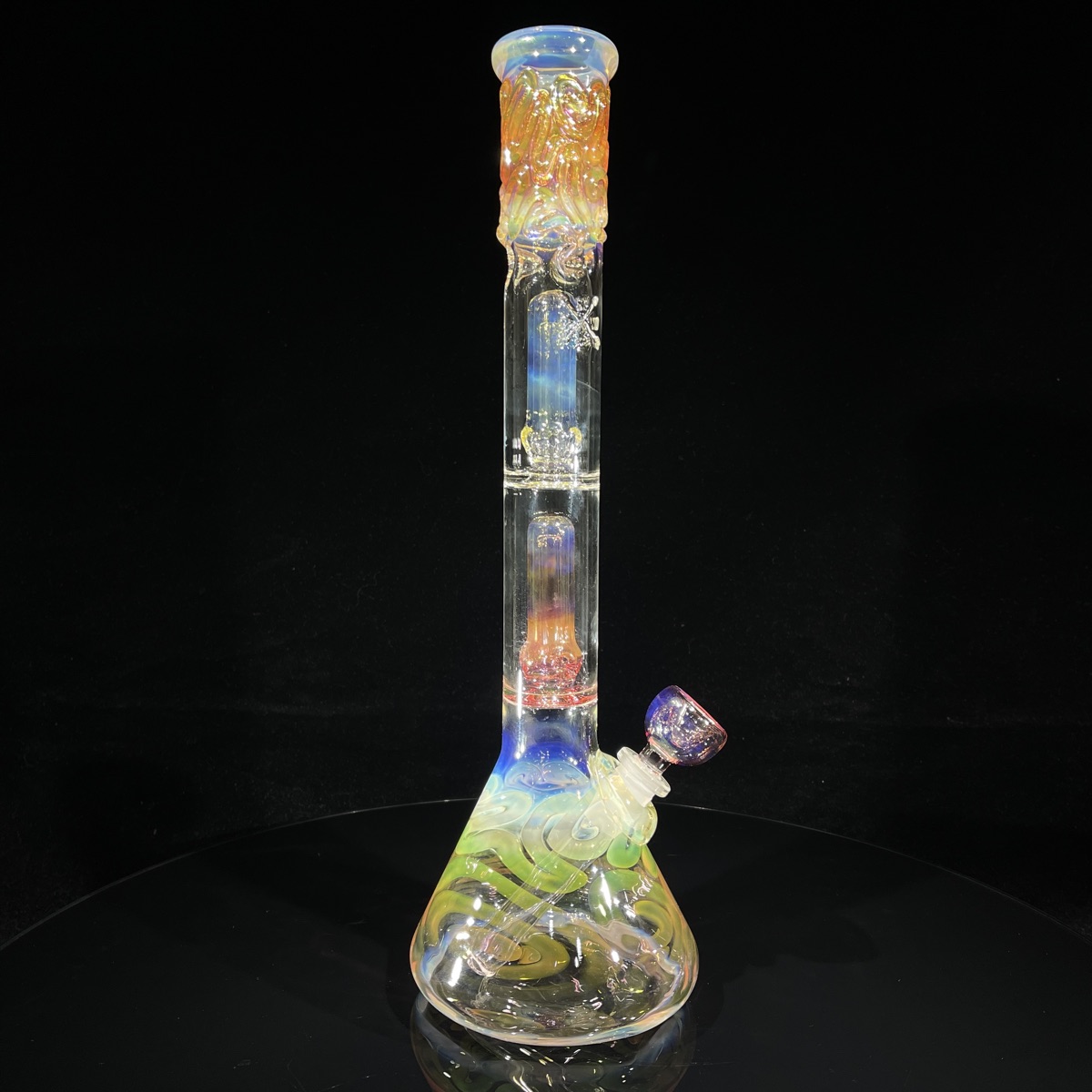 15" Triple Perc Fumed Beaker Bong - Tako Glass