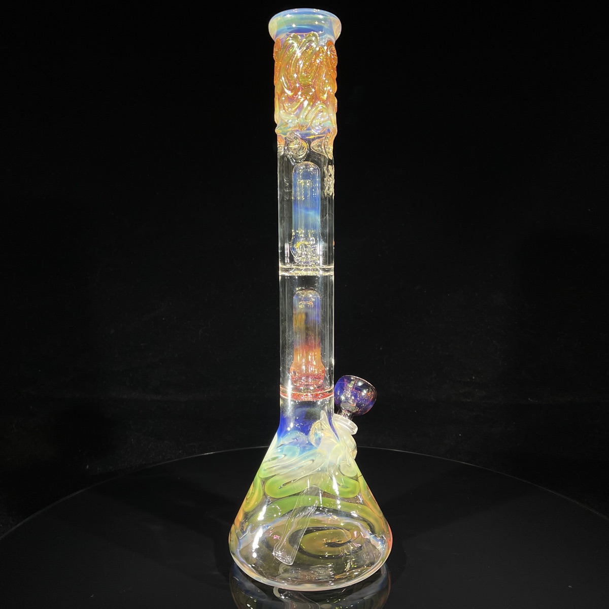 15" Triple Perc Fumed Beaker Bong - Tako Glass