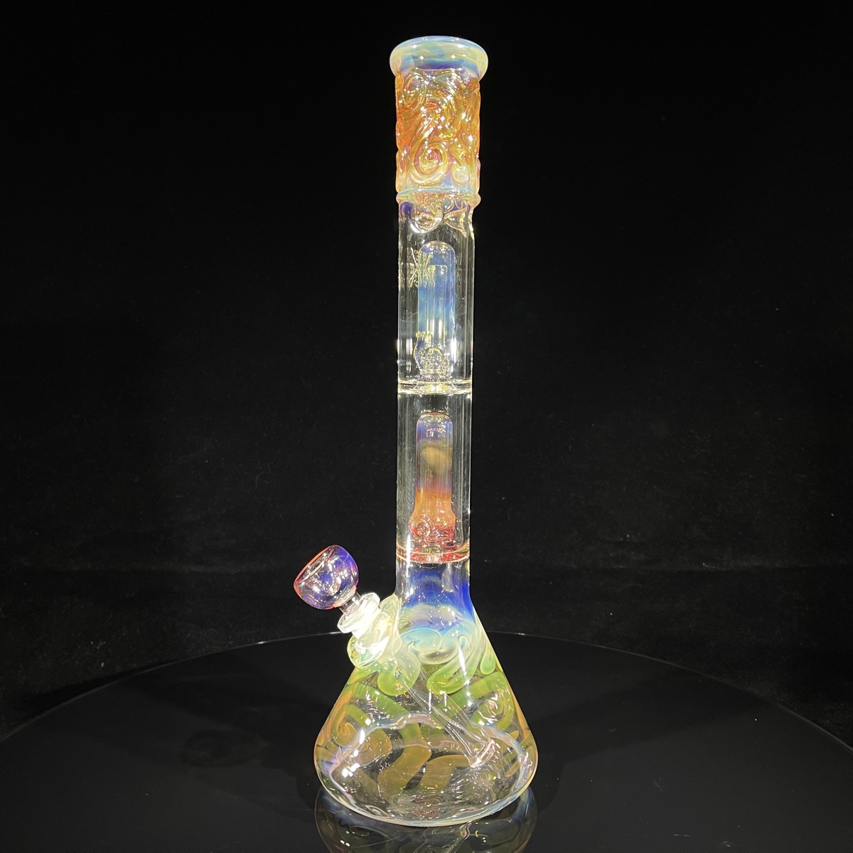 15" Triple Perc Fumed Beaker Bong - Tako Glass